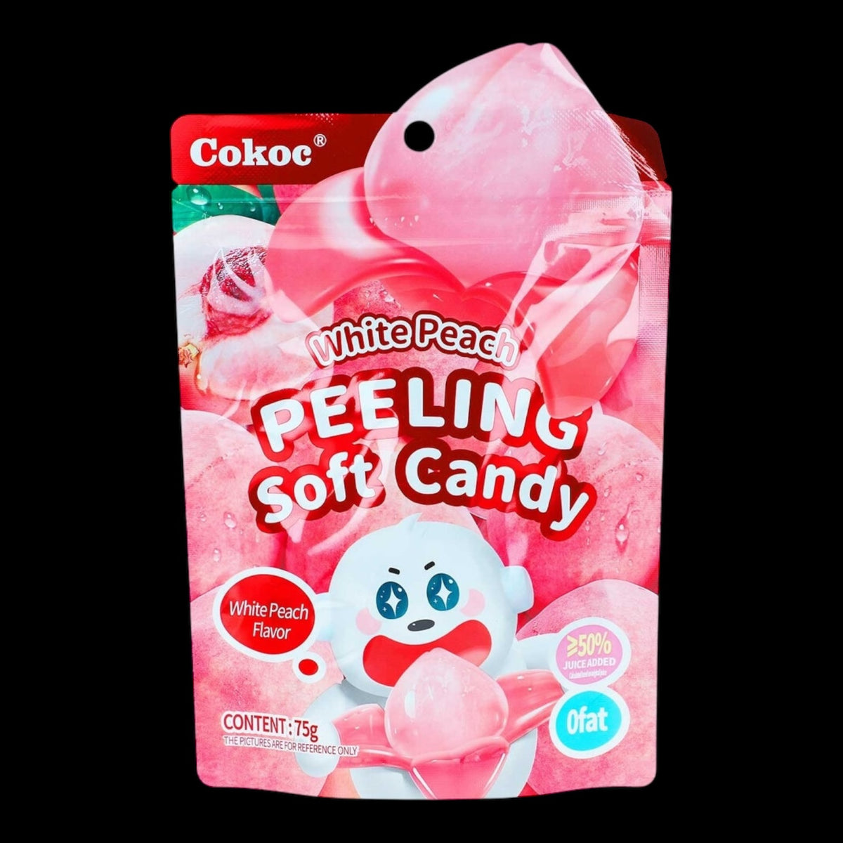 Cokoc White Peach Peeling Soft Candy 75g - candymen.ch