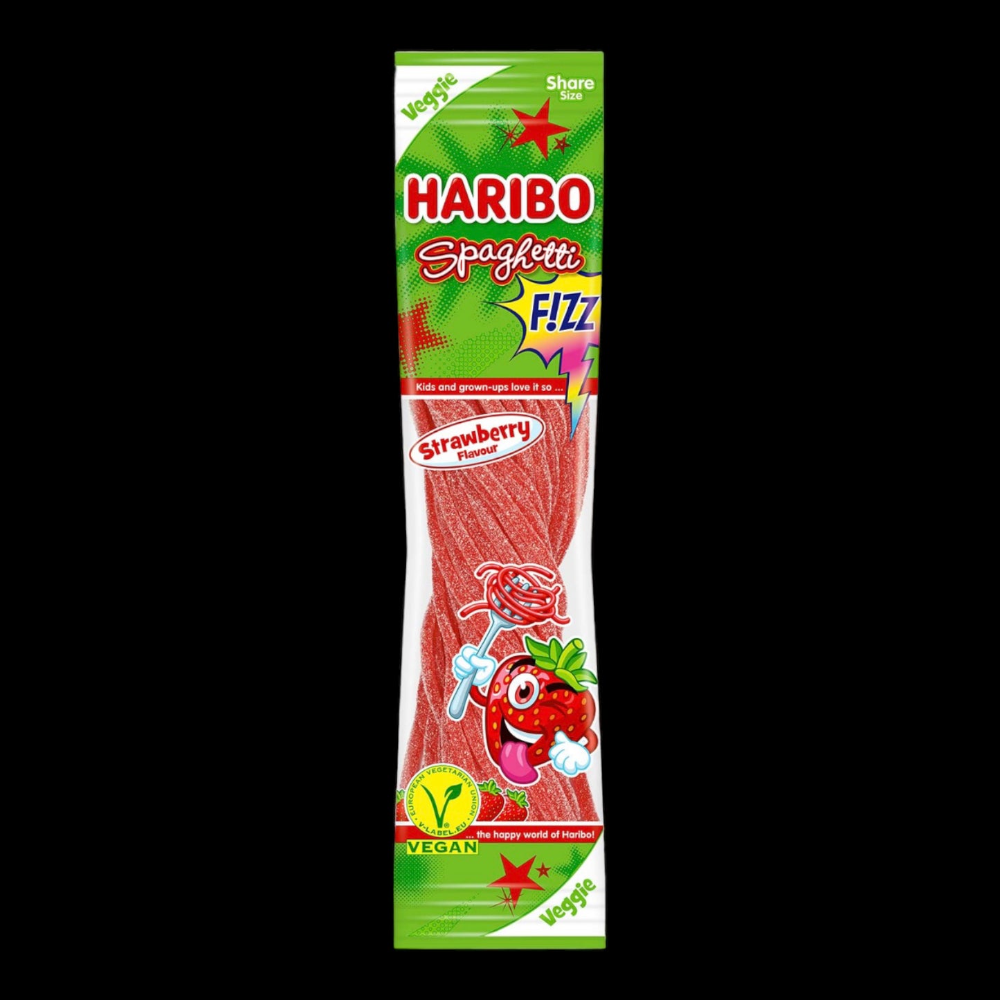 Haribo Spaghetti Strawberry FIZZ veggie 200g - candymen.ch